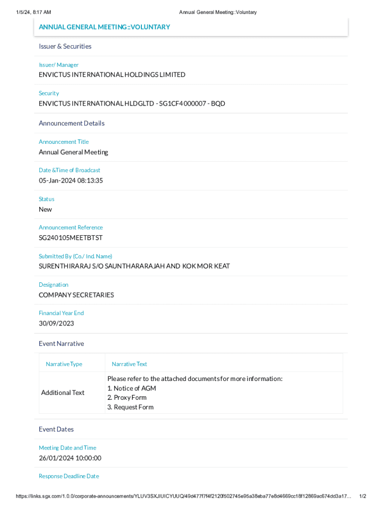 Fillable Online SG1CF4000007 - BQD Announcement Fax Email Print - pdfFiller