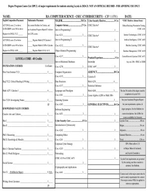 Fillable Online bs computer science - csec (cybersecurity) (cip 11.0701 ...