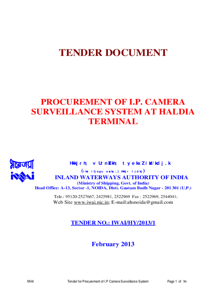 Fillable Online SURVEILLANCE SYSTEM AT HALDIA Fax Email Print - pdfFiller