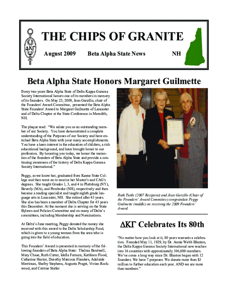 Fillable Online Beta Alpha State - Delta Kappa Gamma Fax Email Print - pdfFiller