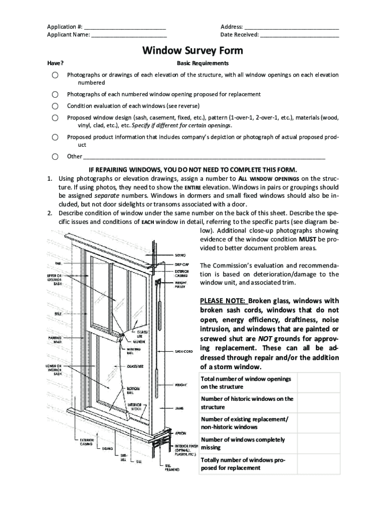 Fillable Online Window Survey Form Fax Email Print - pdfFiller