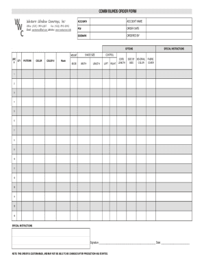 Fillable Online combi blinds order form Fax Email Print - pdfFiller