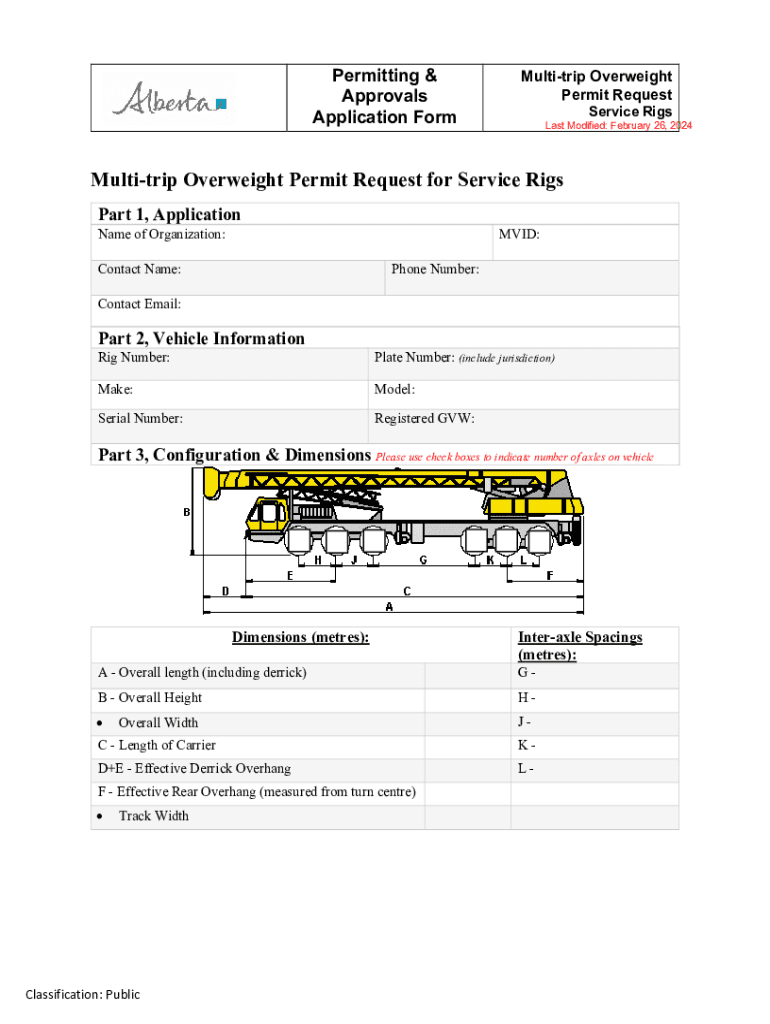 Fillable Online Multi-Trip Application Form Service Rigs. Multi-Trip ...