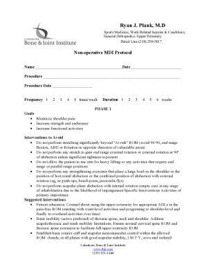 Fillable Online Non-operative MDI Protocol Fax Email Print - pdfFiller