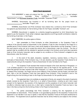 Fillable Online Joint Check Agreement - Roofline Fax Email Print ...