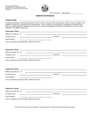 Vendor Reference - DOA-3478 Doc Template | pdfFiller