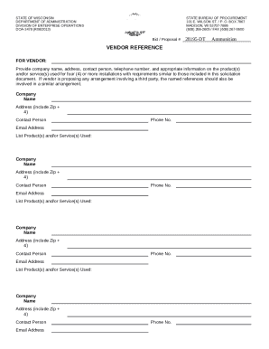 Attachment 2 - DOA-3478 Vendor References Doc Template | pdfFiller