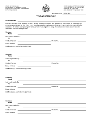Attachment 3 DOA-3478 Vendor Reference Doc Template | pdfFiller