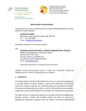 Fillable Online AAFC Memorandum of Cooperation Request Fax Email Print ...