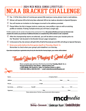 Fillable Online NCAA Bracket Challenge - MCD Media Fax Email Print ...