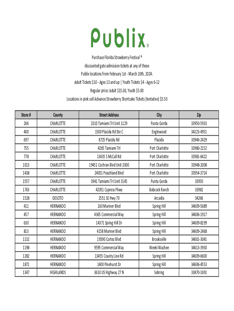 Fillable Online Stop at a participating publix store on your way to ...