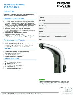 Fillable Online Single Hole Metering Faucet with Electronic Sensor and ...