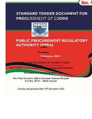 Fillable Online knh or extension of tender validity for tender no Fax ...