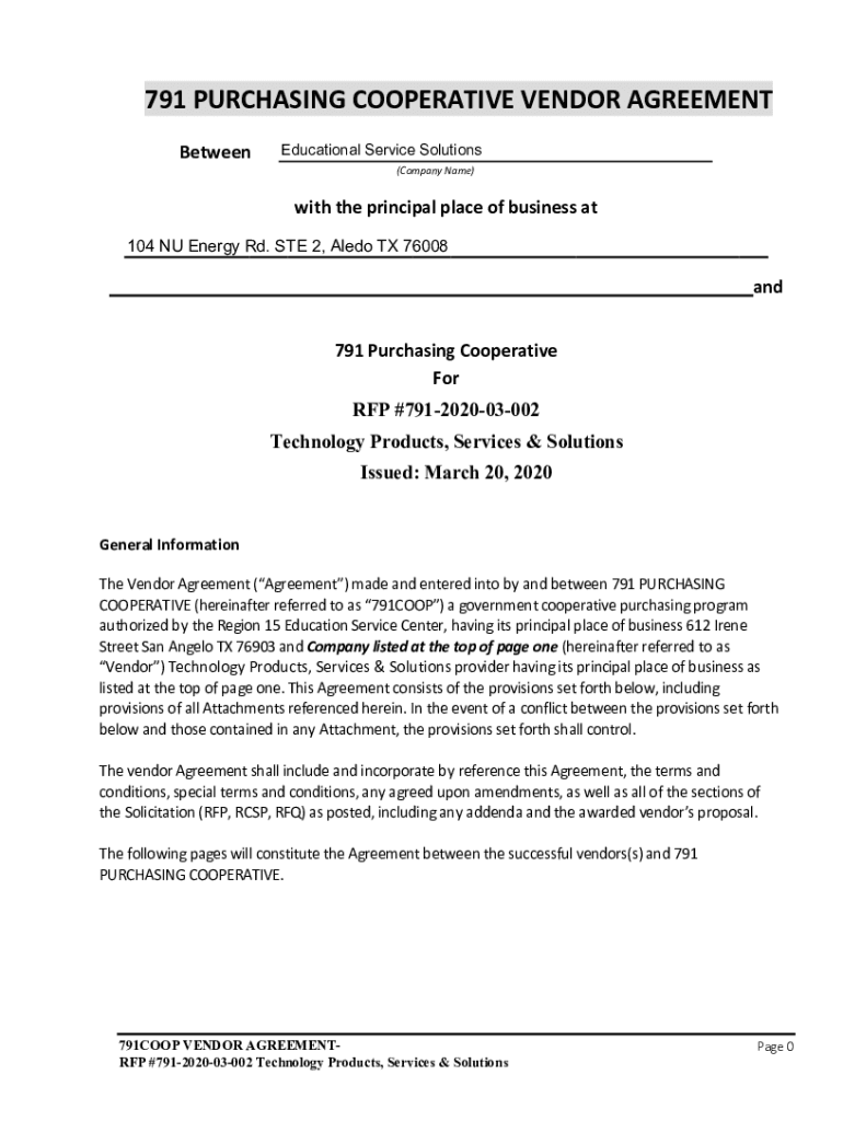 Fillable Online Approved Purchasing Cooperative Programs Vendor List ...