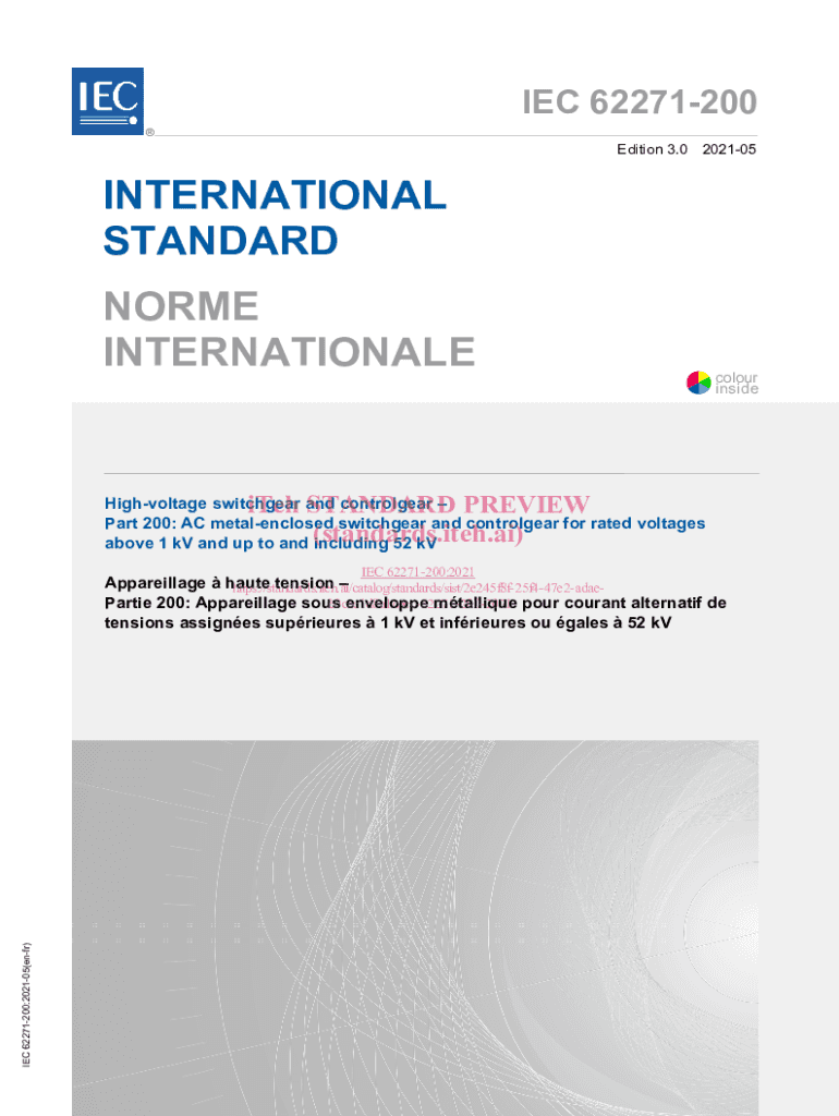 Fillable Online Supplementary Specification to IEC 62271-200 High- ... Fax Email Print - pdfFiller