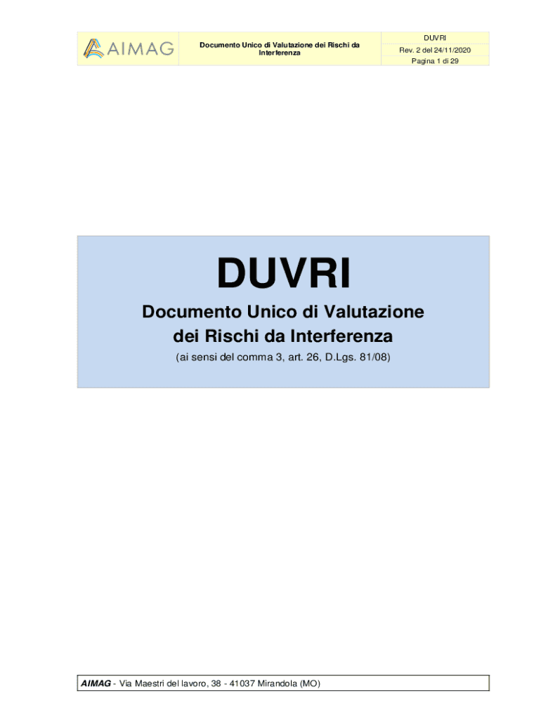 Compilabile Online Documento Unico di Valutazione dei Rischi da Fax Email Stampa - pdfFiller