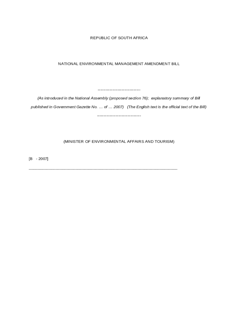 NATIONAL ENVIRONMENTAL MANAGEMENT: WASTE BILL - pmg org Doc Template ...