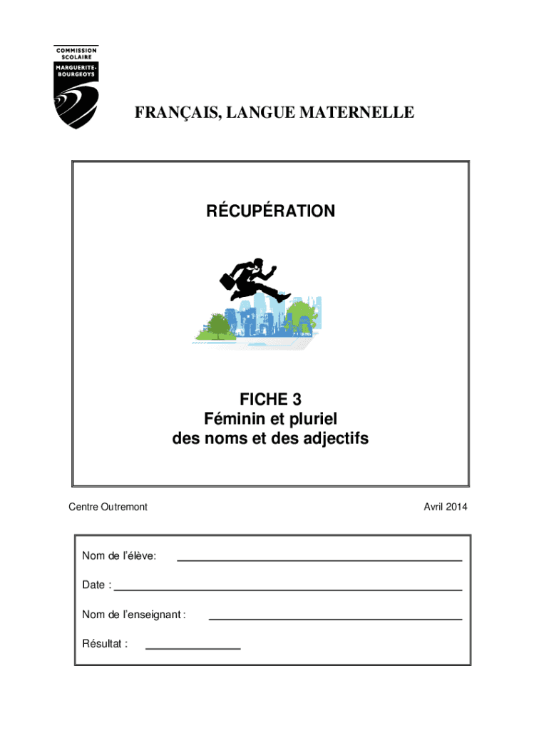 Remplissable En Ligne Le pluriel des noms et des noms particuliers ...
