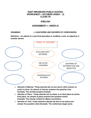 Fillable Online Adverbs And The Words They Modify Worksheet Fax Email ...