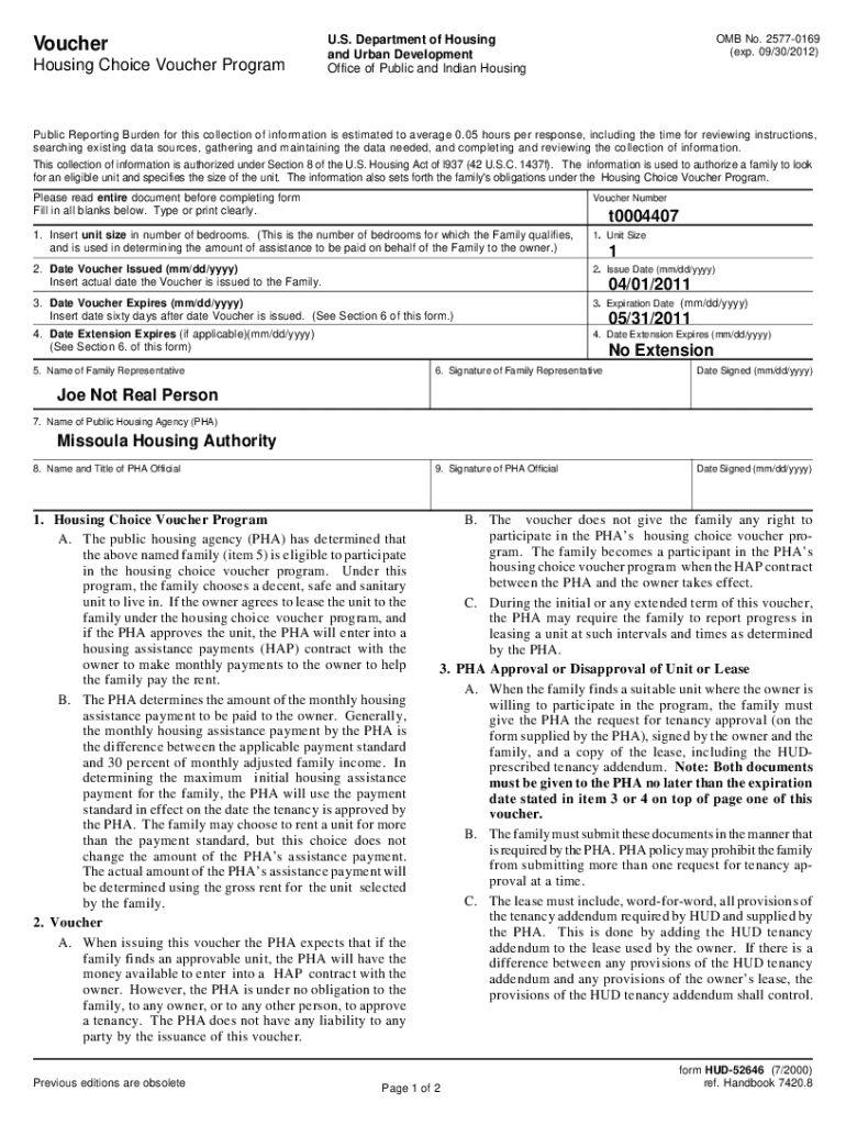 Fillable Online Hud Form 52646 - Fill Online, Printable, Fillable ...