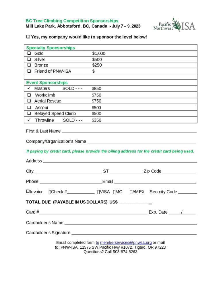 Pacific Northwest ISA Doc Template | pdfFiller