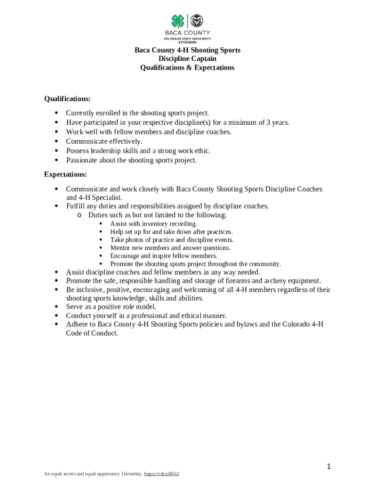 Shooting Sports Discipline Captain Application - baca extension ...