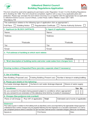 Fillable Online Make an application for building regulations approval ...