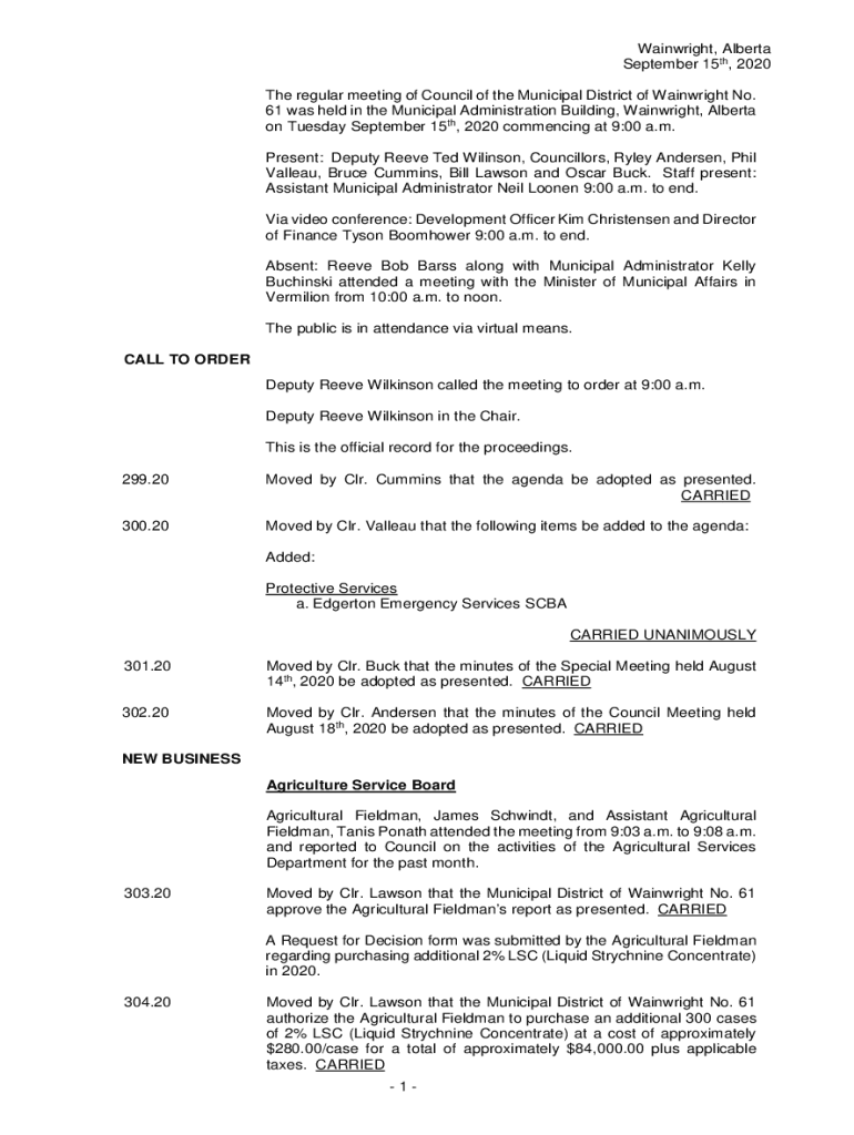 Fillable Online on Tuesday September 15th, 2020 commencing at 9:00 a ...