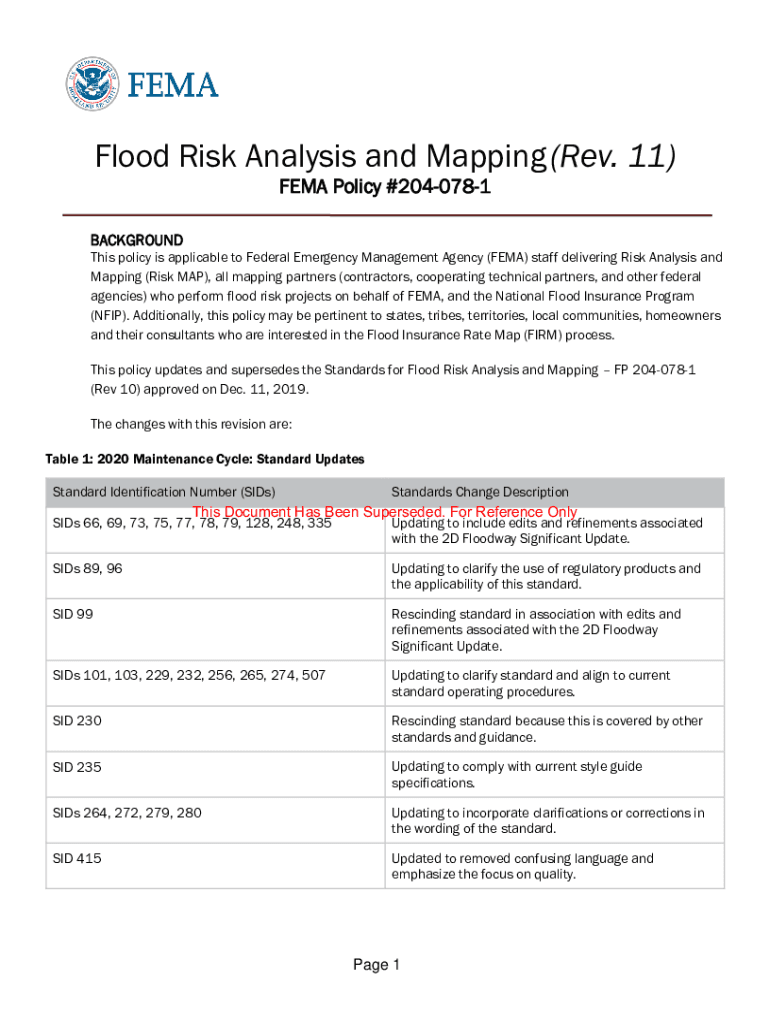 Fillable Online Guidance and Standards: Flood Risk Analysis and Mapping ...