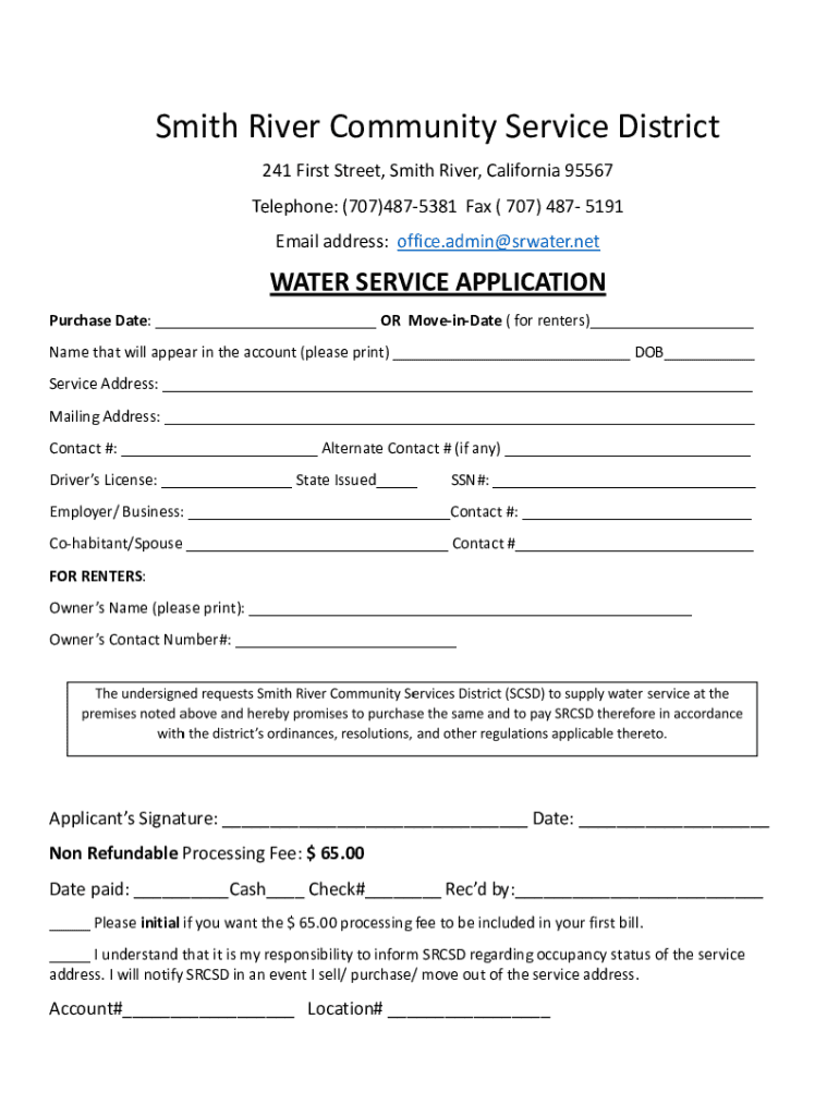 Fillable Online Smith River Community Service DistrictPay Your Bill ...