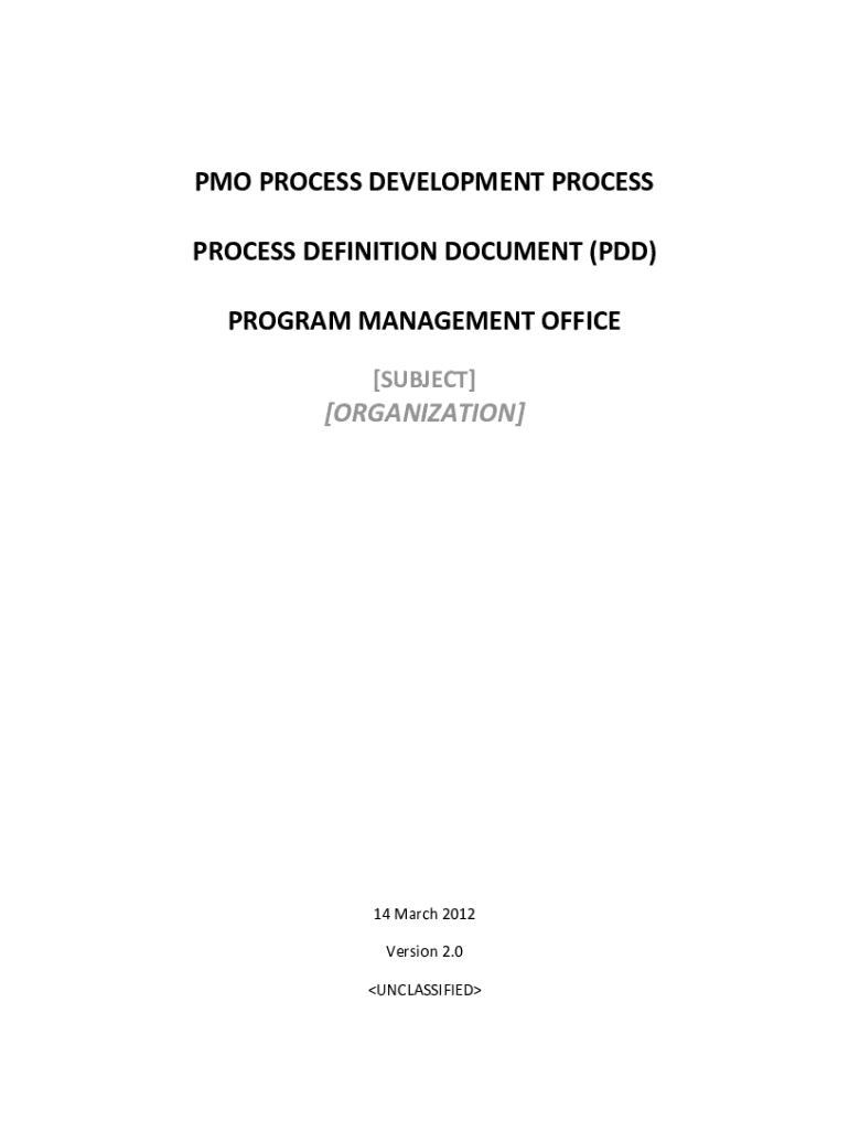 Fillable Online Process Definition Document and Template Fax Email ...