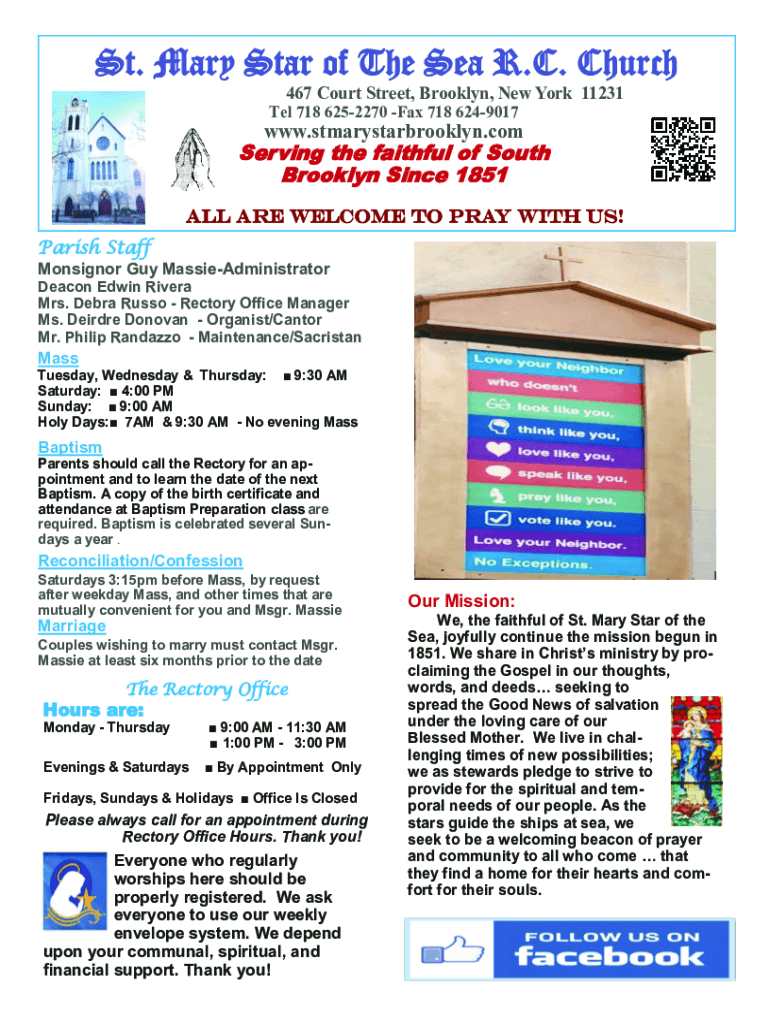 Fillable Online St. Mary Star of the Sea and St. Gertrude Fax Email ...