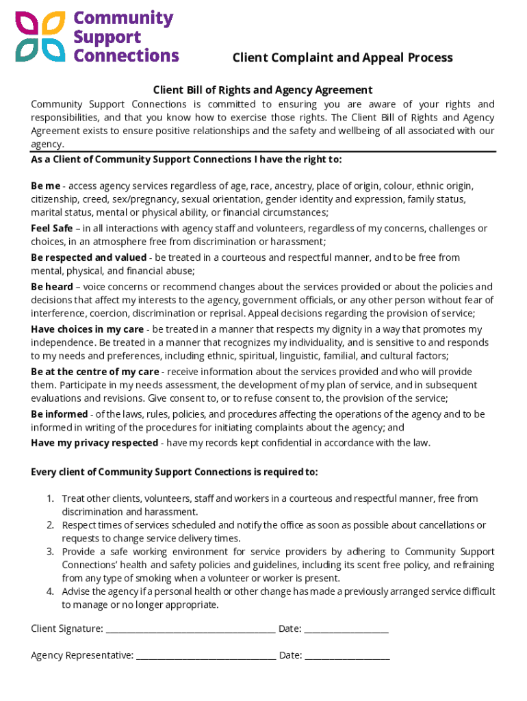 Fillable Online Client Complaint and Appeal Process Fax Email Print ...