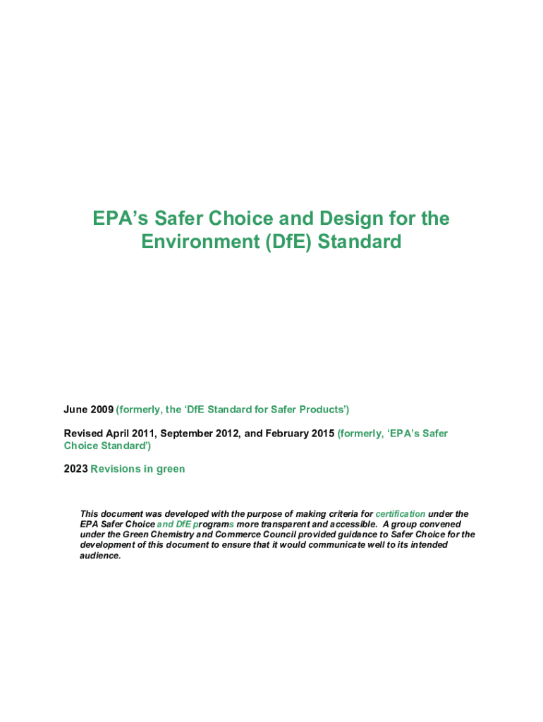 Fillable Online Proposed Safer Choice and Design for the Environment ...