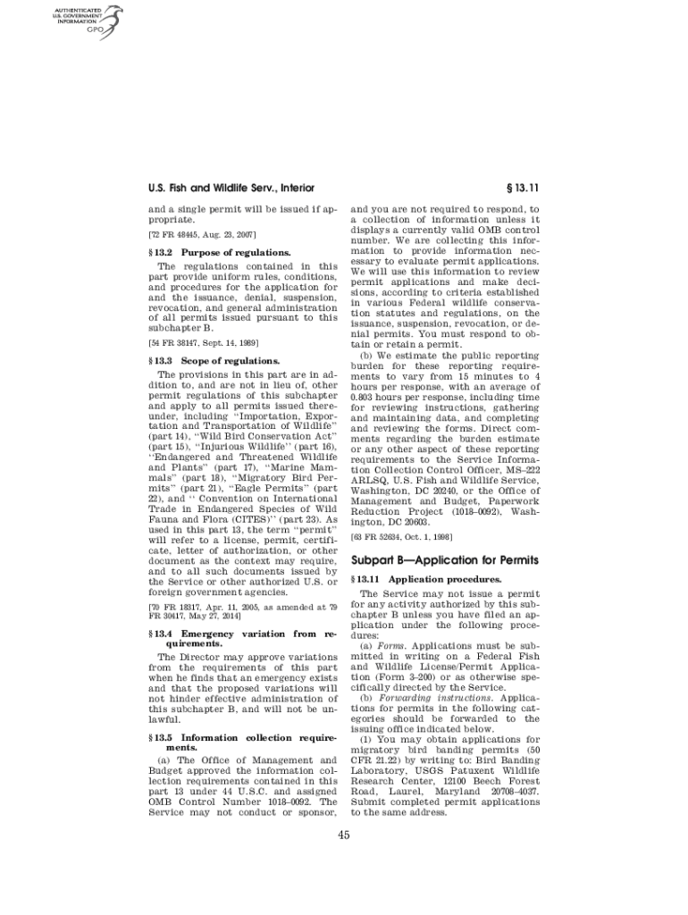 Fillable Online Form 3-200-81 Federal Fish and Wildlife Permit Application Form Fax Email Print ...