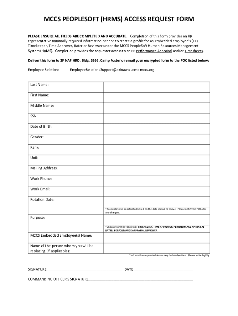 Hrms Mccs - Fill Online, Printable, Fillable, Blank | pdfFiller