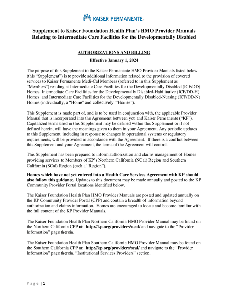 Fillable Online 2024 ICF DD Authorization and Billing Provider Manual ...