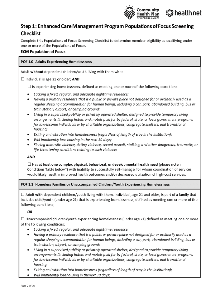Fillable Online Enhanced Care Management (ECM) Benefit Member ...