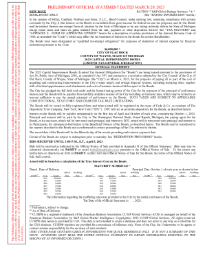 Fillable Online preliminary official statement dated march , 2014 Fax Email Print - pdfFiller