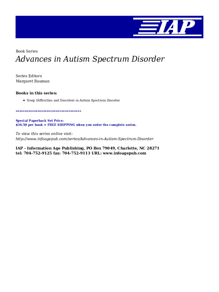 Fillable Online Sleep Difficulties and Disorders in Autism Spectrum Disorder Fax Email Print ...