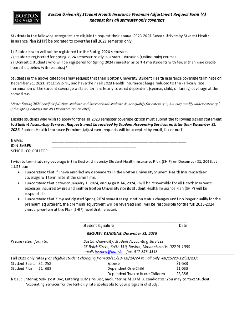 Fillable Online Premium-Adjustment-Request-Form-2023-2024. ... Fax Email Print - pdfFiller