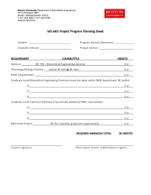 Fillable Online MS with Project Program Planning Sheet Fax Email Print ...