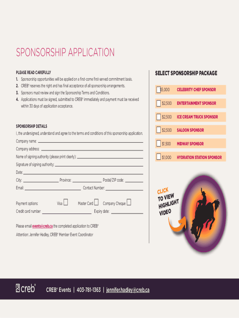 Fillable Online CANS EVENT SPONSORSHIP GUIDE Fax Email Print - pdfFiller