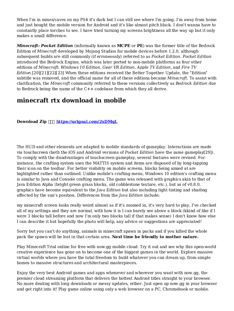 Fillable Online how to get better lighting in caves/mines? : r/Minecraft Fax Email Print - pdfFiller