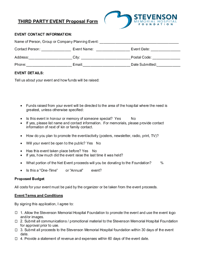 Fillable Online Event Proposal Template for Event Planners Fax Email Print - pdfFiller