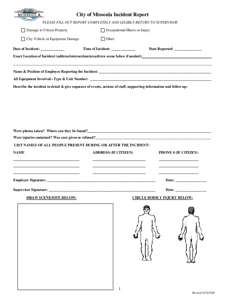 Fillable Online Request Accident, Case, or Incident Report - City of ...