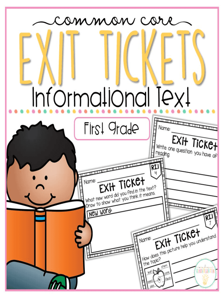 Fillable Online Common Core Exit Tickets: First Grade ELA Bundle Fax ...