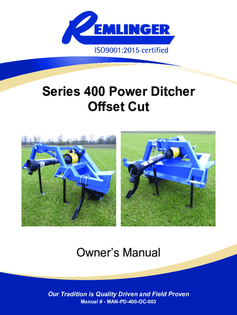 Fillable Online Series 400 Power Ditcher Offset Cut Fax Email Print ...