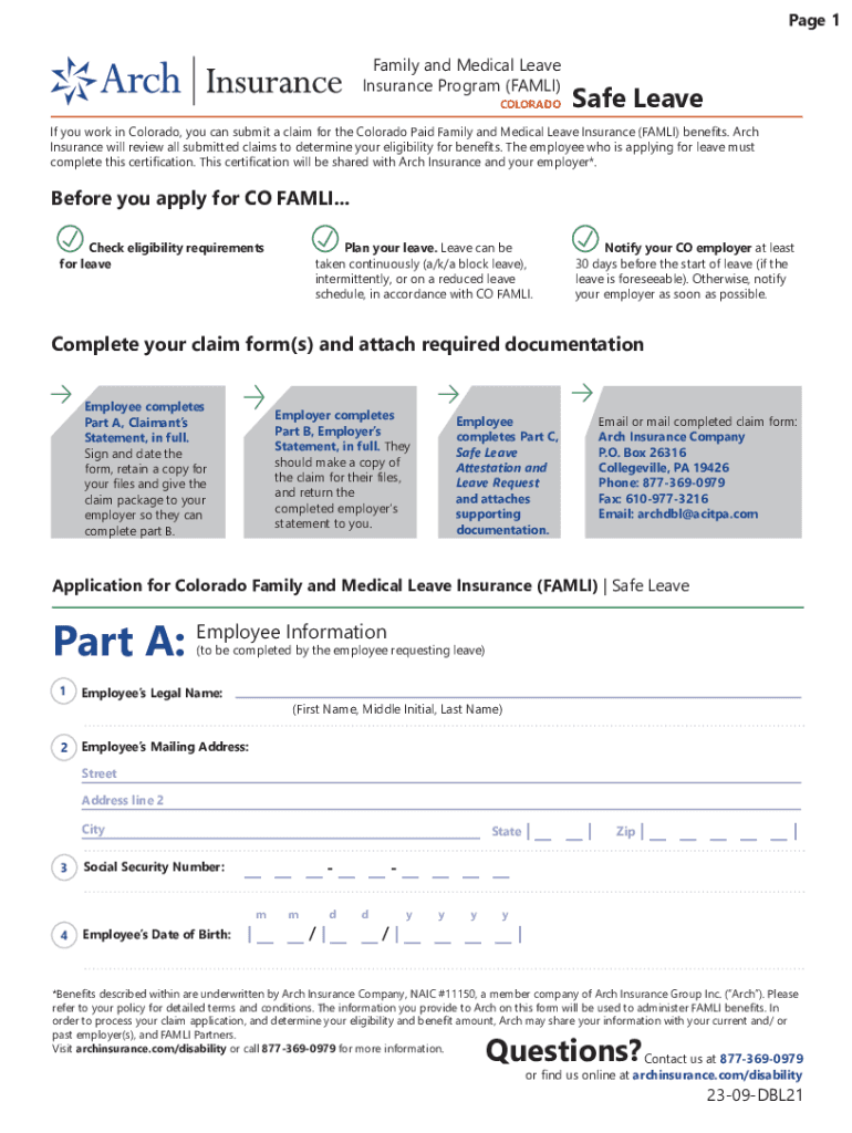 Fillable Online Family & Medical Leave Insurance Program - For ...