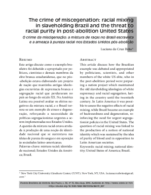 Fillable Online The crime of miscegenation: racial mixing in ...